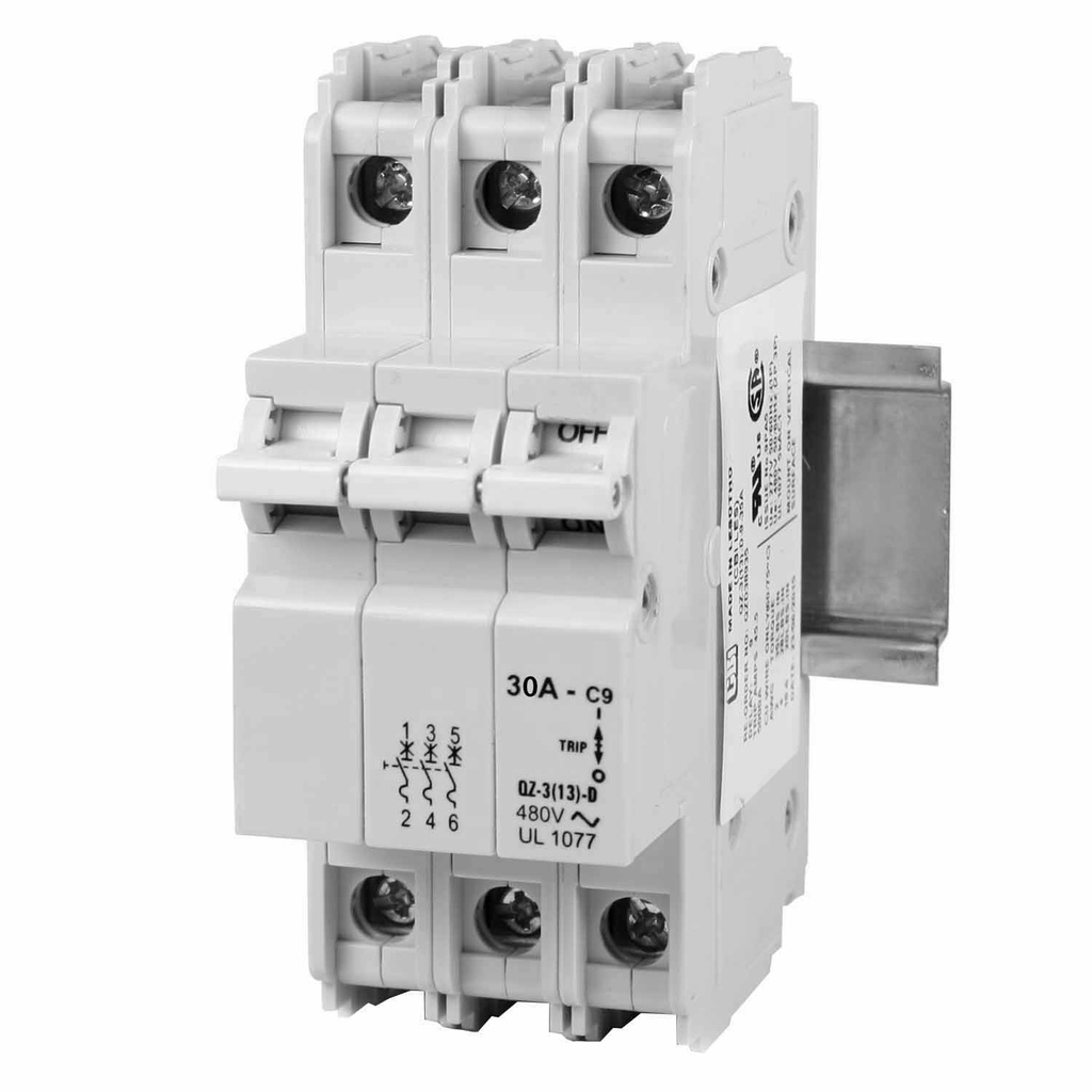 35 Amp 3 Pole Circuit Breaker, 277/480 V AC, DIN Rail Mounted, Long ...